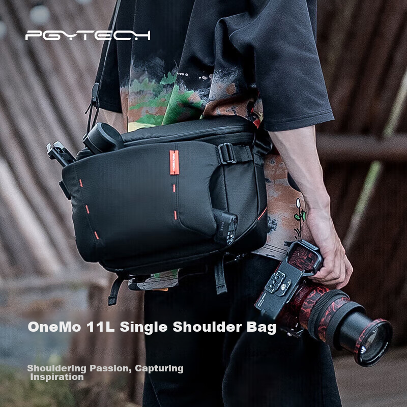 PGYTECHOneMo Shoulder Bag, Dandelion Photography Bag, DSLR Crossbody Bag, Fuji Nikon Canon Camera Bag, Stabilizer Drone Storage Bag, Mirrorless Camera Inner Liner Bag, 11L Deep Space Black