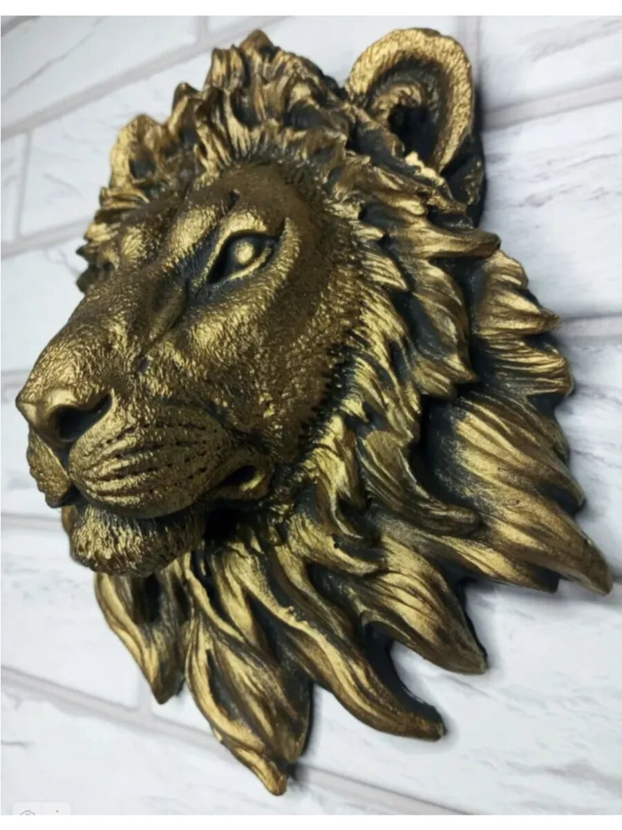 Панно на стену декоративный лев из гипса элегантное панно с изображением льва в стиле барельефа