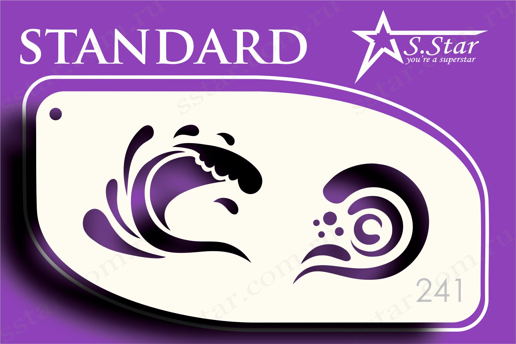 Трафарет для аквагрима постоянного пользования, волна