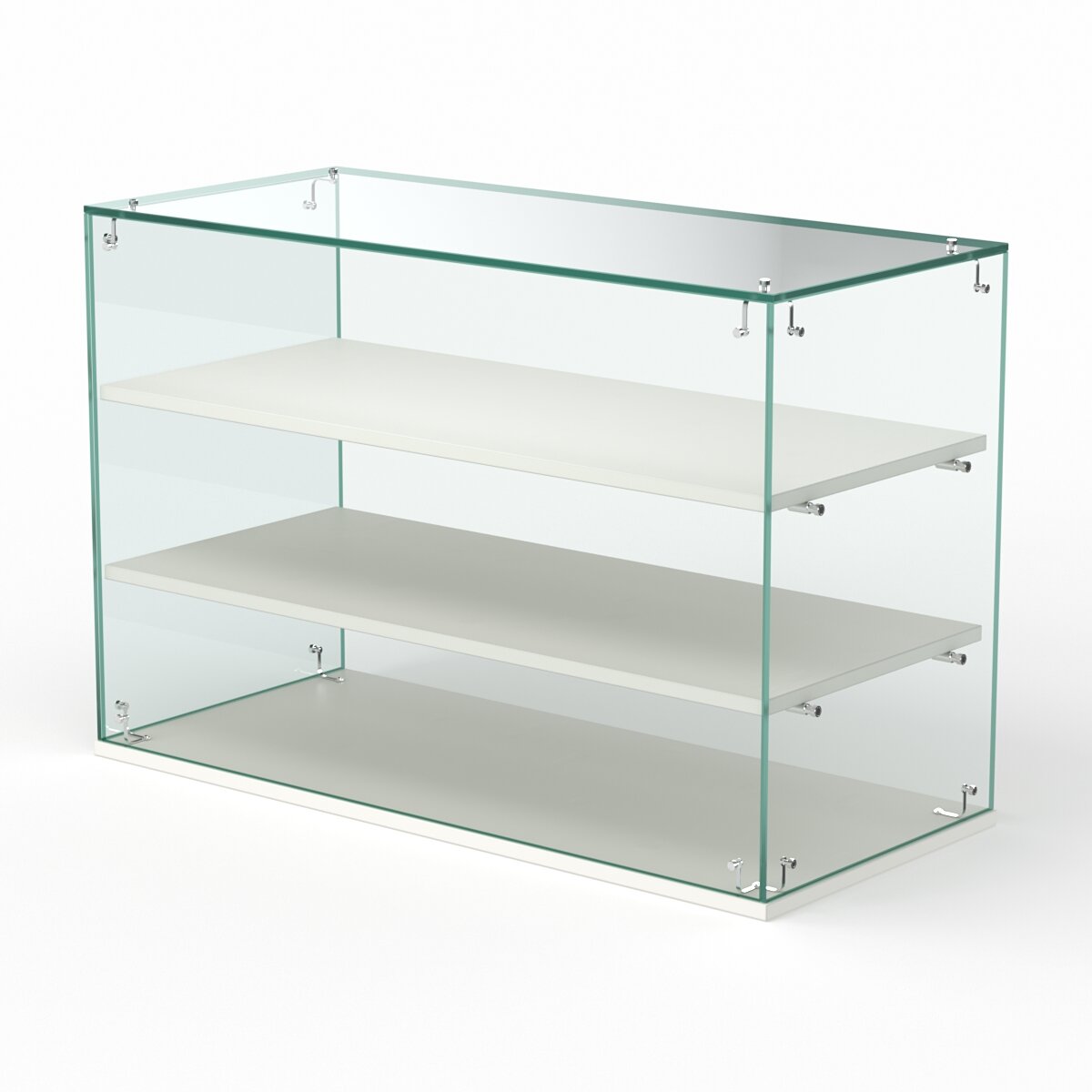 Витрина "сладость" №17А-О-П для выпечки настольная с прямыми полками без дверок пдсп, Белый