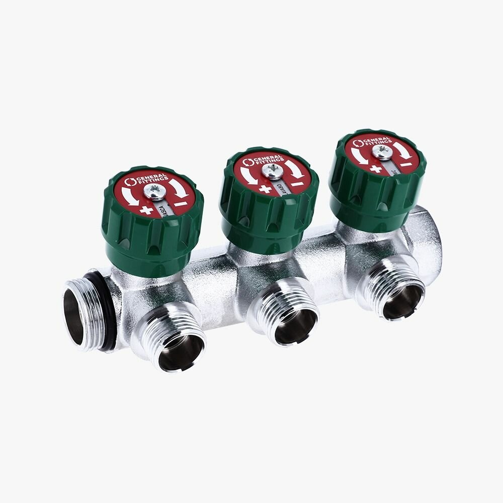 90-ГРАДУСНЫЙ коллектор 1", 4 выхода x 3/4" EK