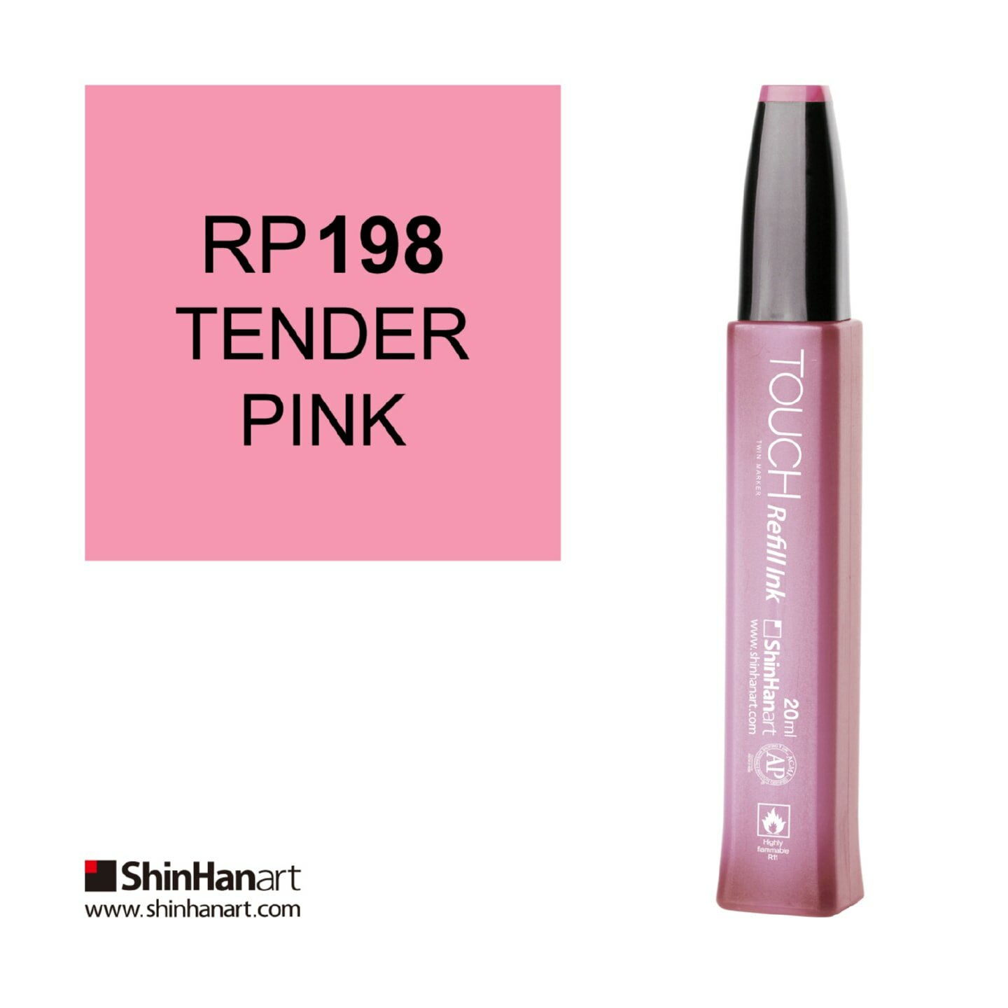 Чернила спиртовые ShinHan TOUCH для маркеров 20мл RP198 Розовый нежный