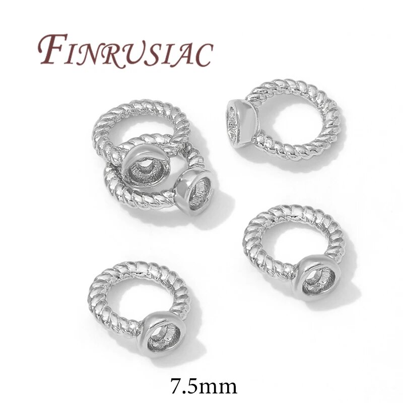 Бусины-ракушки FINRUSIAC, 10 шт, Родий, 7.5 мм