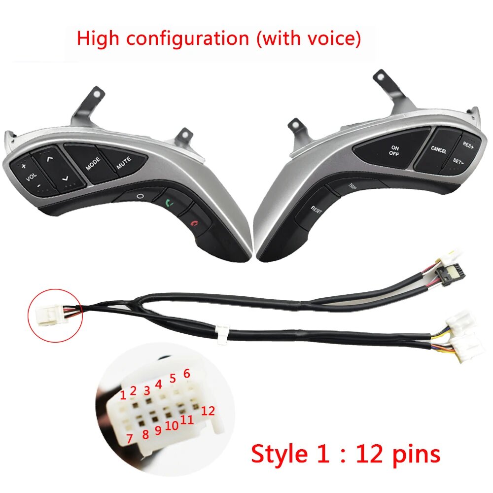 Многофункциональная кнопка на рулевое колесо для Hyundai Elantra 2012-2015 I30, Кнопка круиз-контроля и аудио High configuration