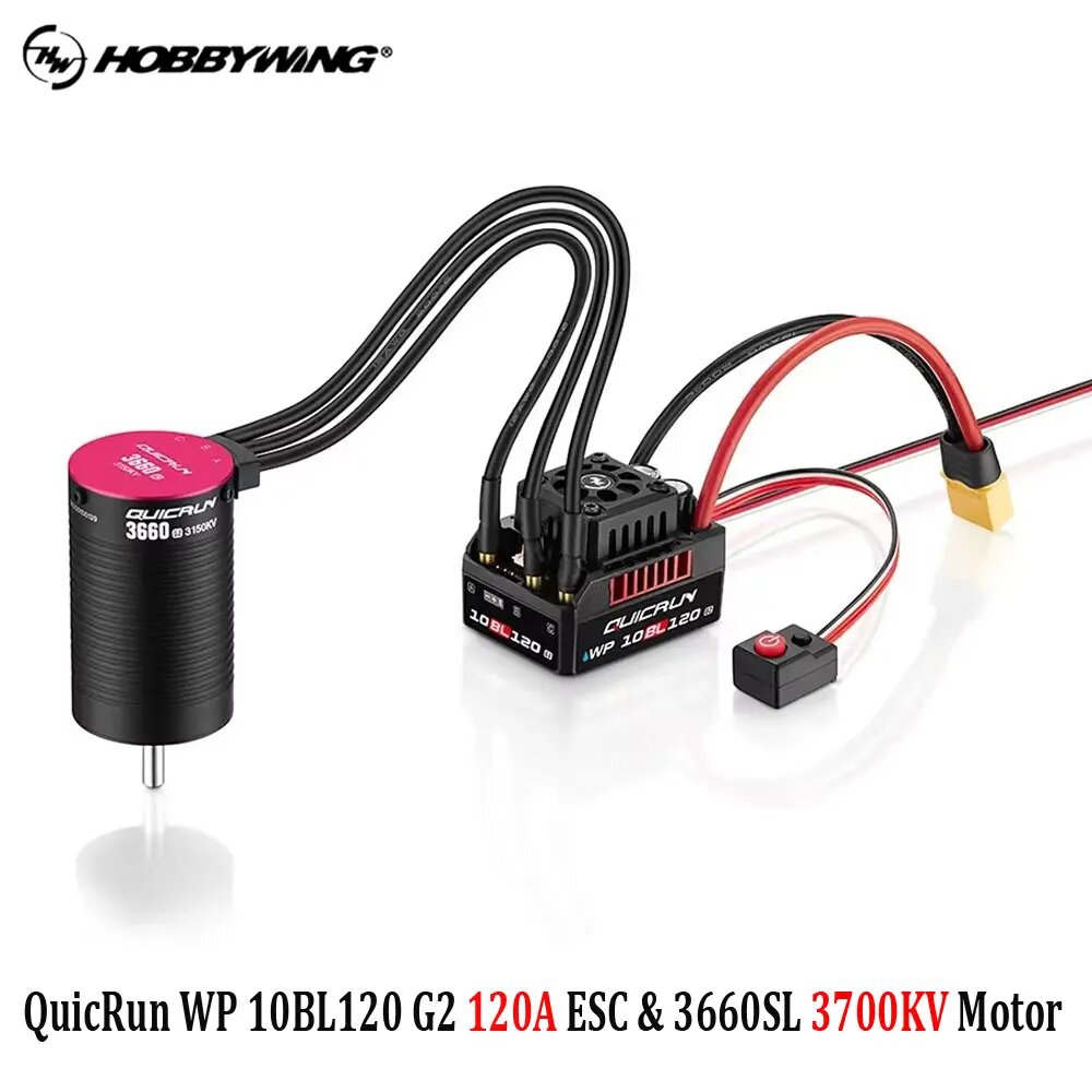 HobbyWing QuicRun WP 10BL120 G2 120A ESC 3652 3660 G2 Бесщеточный мотор для RC багги 3660SL 3700KV Combo