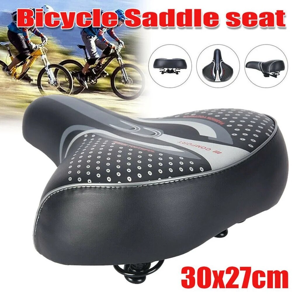 Comfort Extra Wide Big Bum Bike Велосипедное гелевое мягкое сиденье для велосипеда Sporty Black
