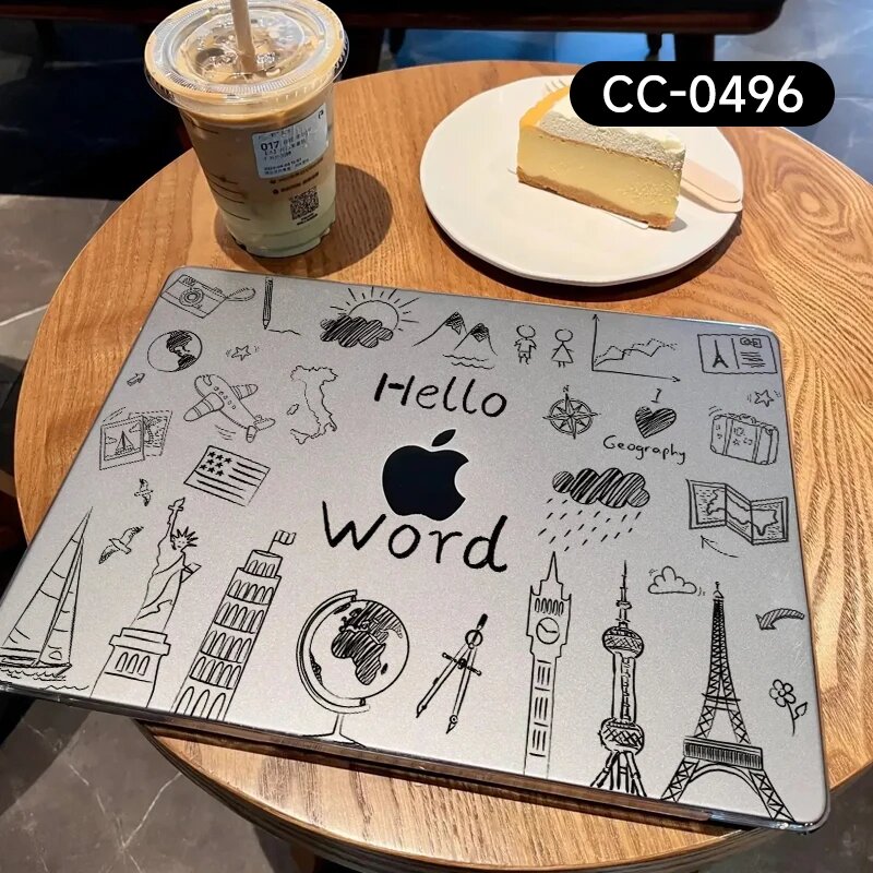 Прозрачный жесткий чехол для MacBook Air/Pro ONEVAN Pro16 A2485 A2991, BLhelloworld