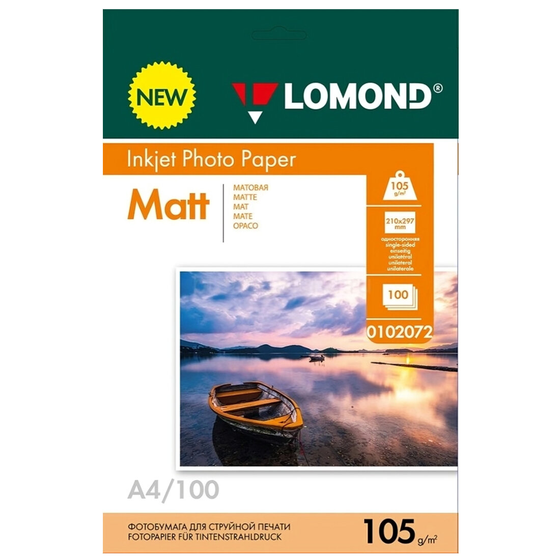 Фотобумага LOMOND 0102072 матовая односторонняя А4, 105 г/м2, 100 листов