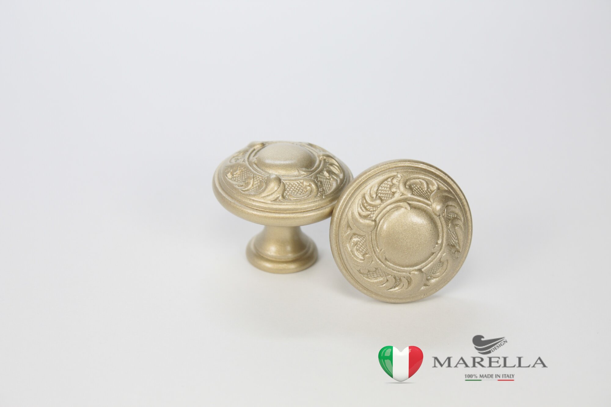 Ручка - кнопка Перстень 30мм от ROBERTO MARELLA отделка Шампань комплект 1шт