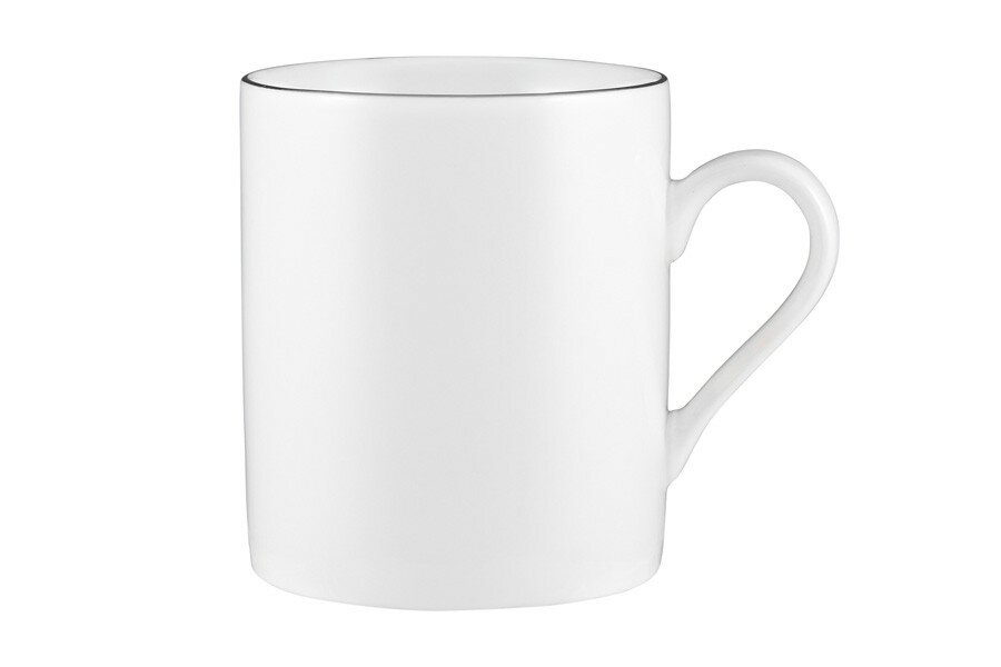 Кружка, 300 мл, фарфор P, белая, с серебристым кантом, White Platinum (Maxwell&Williams)