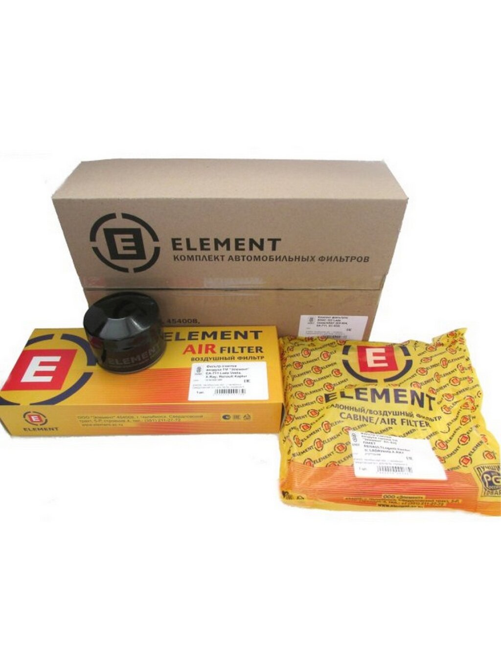 Комплект фильтров для а/м Lada X-Ray, Lada Vesta (масляный+воздушный+салонный) Element с/о