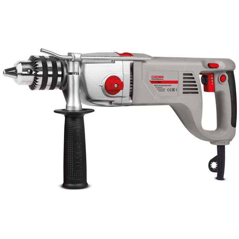 Дрель ударная CROWN CT10120 1200Вт 0-830/0-2000об/мин 0-13280/0-32000уд/мин КП 3-16мм