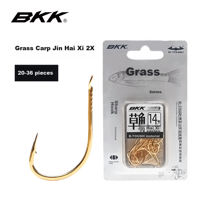 BKK Jinhai Xi Large Package Hanging Corn Fish Hook, Grass Carp Big Fish Hook, Wild Fishing Hook with Barbs