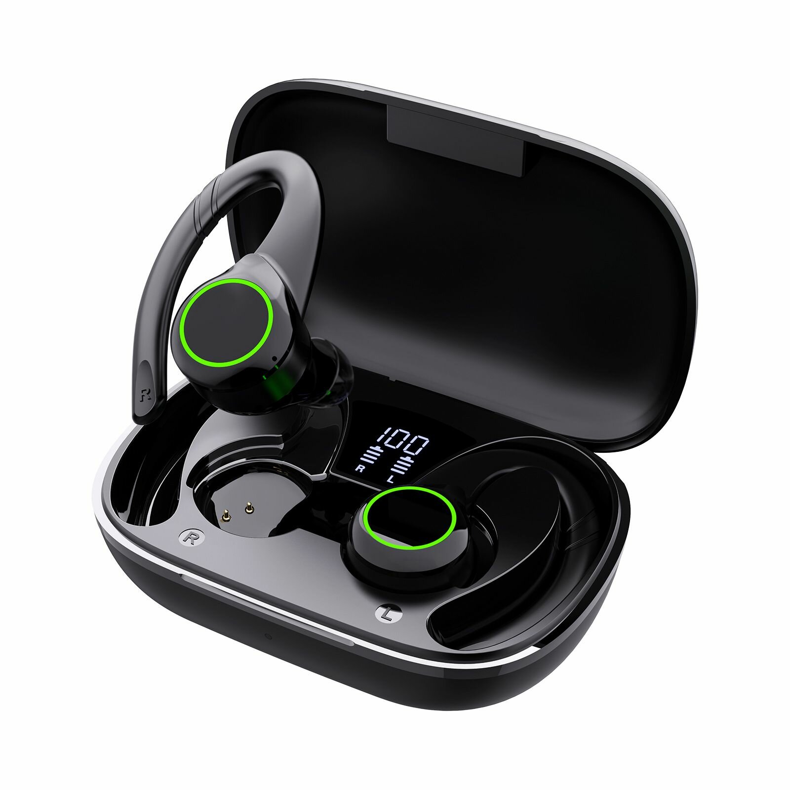 Беспроводная Bluetooth-гарнитура с креплением на ухо TWS водонепроницаемая