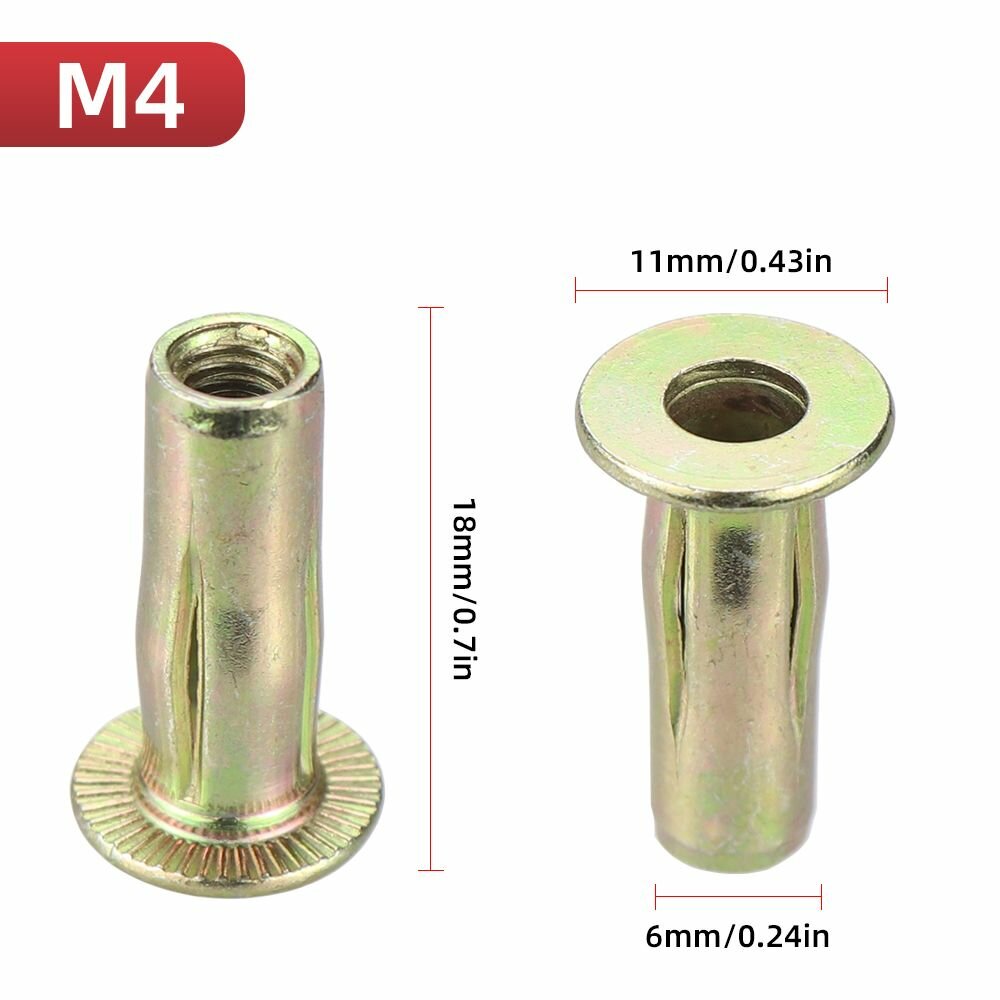 20 шт. M4 M5 M6 M8 длинные лепестковые заклепки гайки цилиндрическая расширительная гайка
