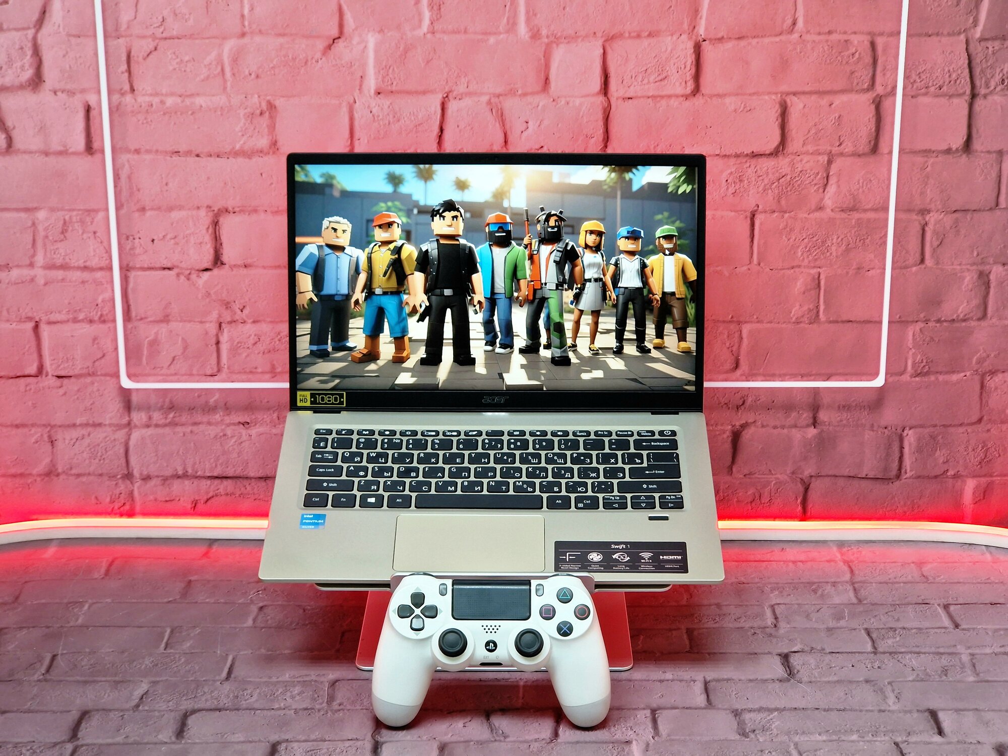 14" Ноутбук ACER Swift SF114-34-P329, IPS FHD, Intel N6000, 4 ГБ, SSD 256 ГБ, Intel UHD Graphics, Win10Home, золотистый