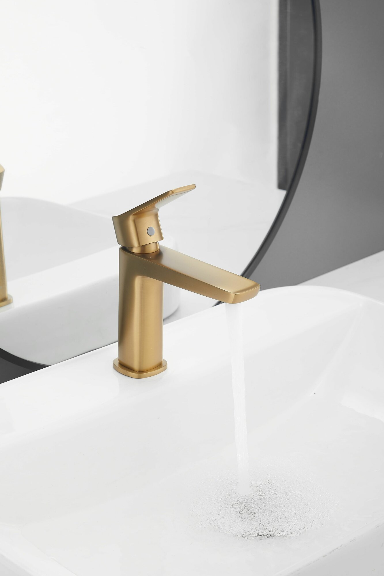 Смеситель для раковины золотой латунный, кран для умывальника BELZ B10715-5