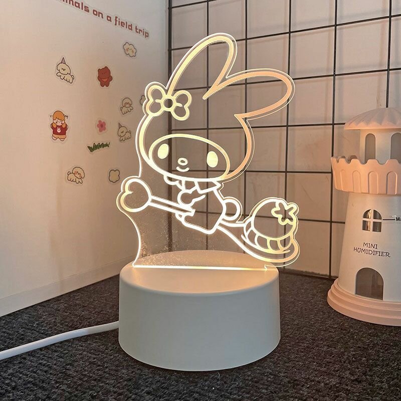 3D Ночник С USB-Питанием, Акриловая Панель, 7 Цветов RGB, Коллекция Милых 3D Моделей - Идеальный Декор для Дома и Подарок