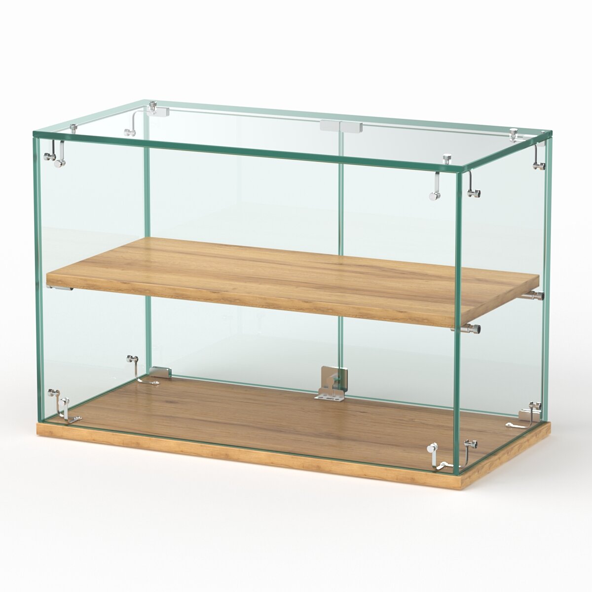 Витрина "сладость" №14А-П для выпечки настольная с прямыми полками пдсп, Дуб Золотистый