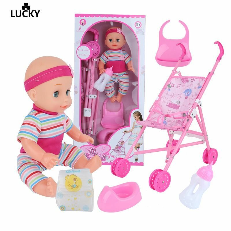 Тележка "Пьёт воду", игровой набор для детей, кукла-пупс, аксессуары, домик, натуральный латекс