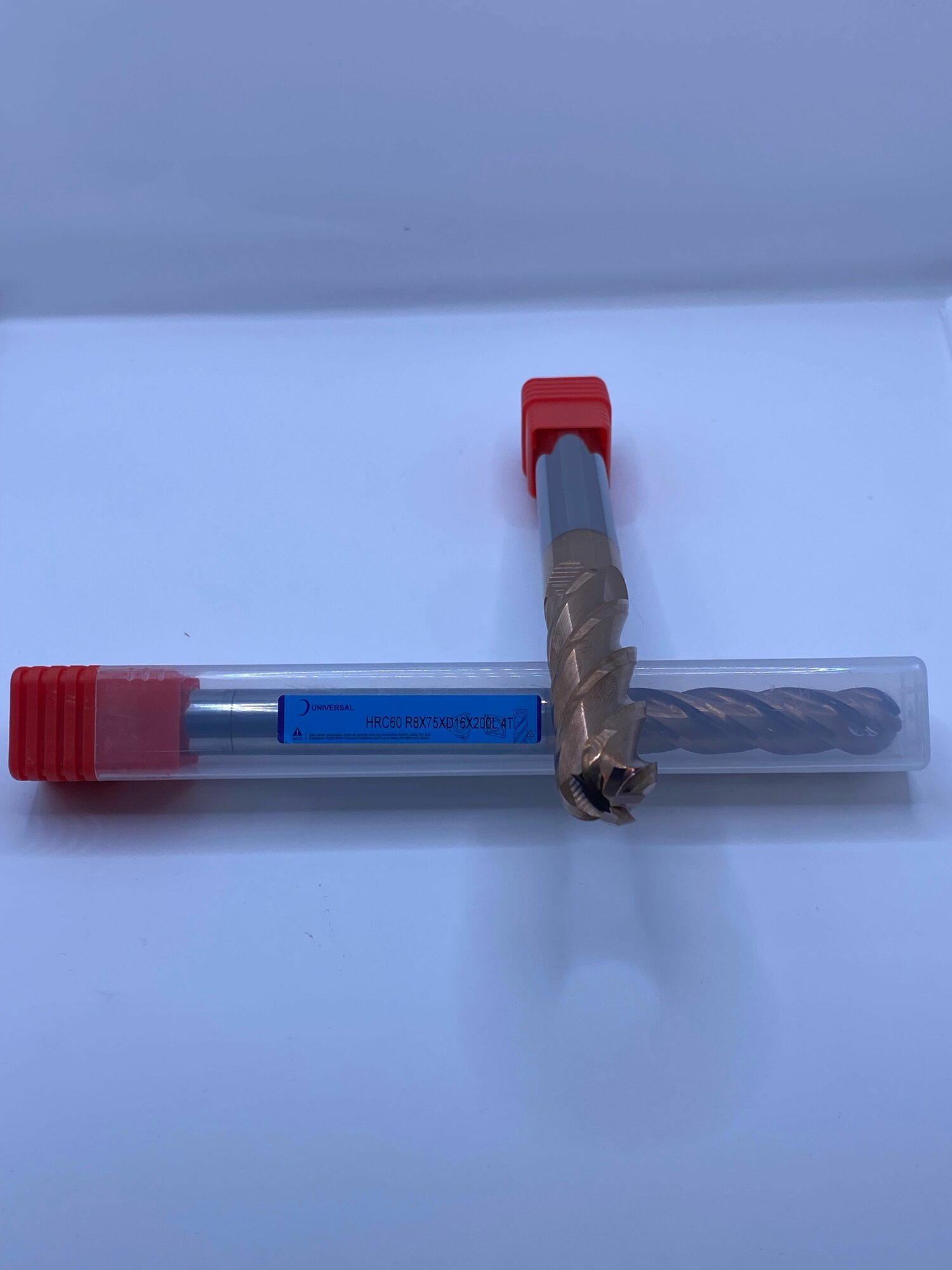 Фреза твёрдосплавная концевая радиусная HRC60 R8X75XD16X200L4T