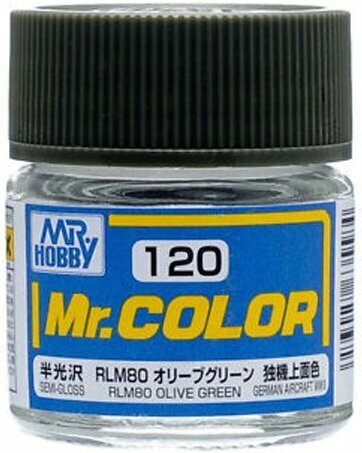 C120 краска художественная т. м. MR.HOBBY 10мл RLM80 OLIVE GREEN