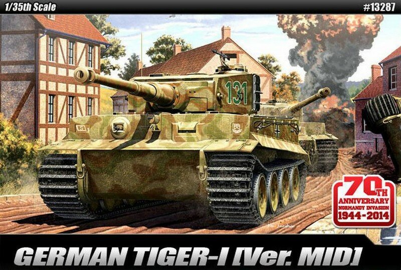 Сборная модель "Танк TIGER-I MID VER. "Anniv.70 Normandy Invasion 1944" (1:35), артикул 13287