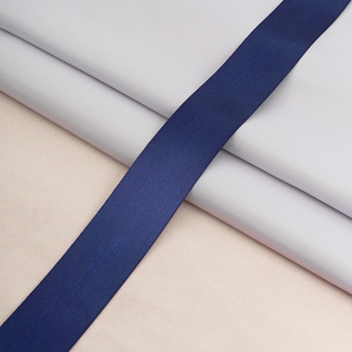 6102-0015 Лента атласная двусторонняя 38мм*22,86м (C1185 темно-синий), 22.86 м