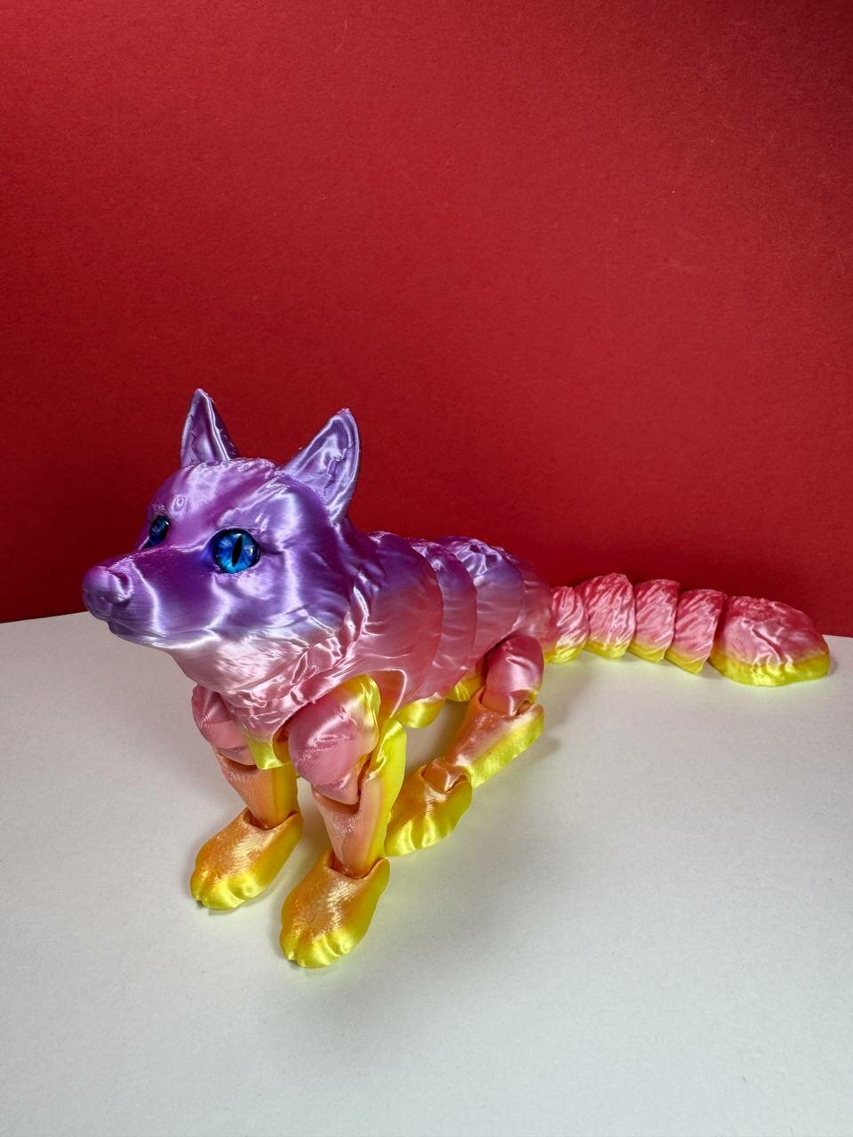 Игрушка шарнирная-подвижная "Большой Волк", антистресс, 3D, экологичный пластик PLA, длина 28 см