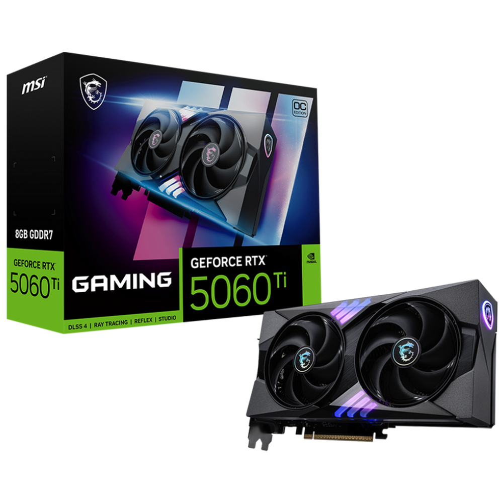 Видеокарта MSI RTX5060Ti GAMING OC 8GB GDDR7 128bit 3xDP HDMI 2FAN RTL