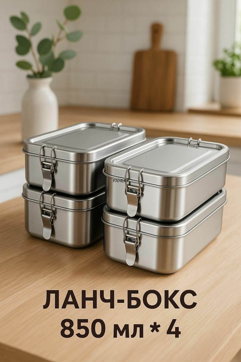 FIODAY Контейнер пищевой, 850 мл, 4 шт