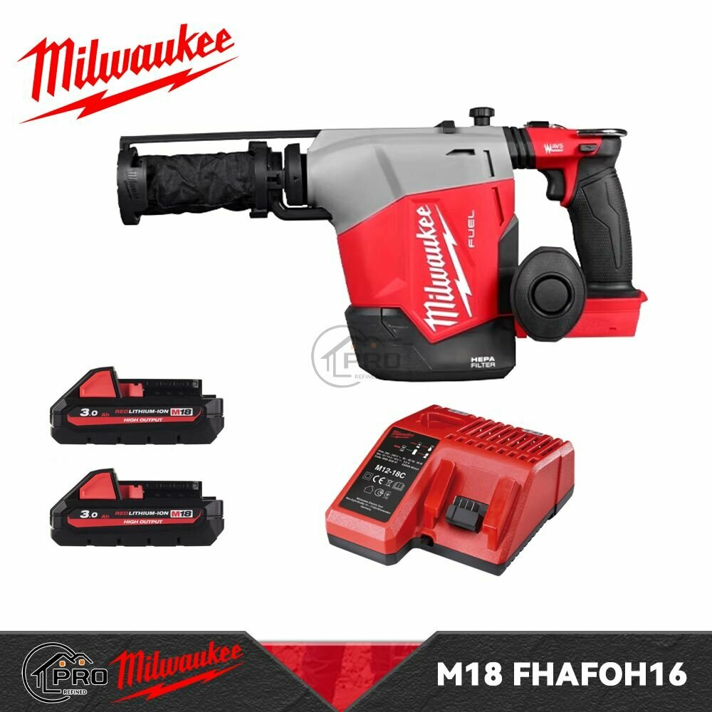 Перфоратор milwaukee M18 FUEL 16 мм SDS-PLUS с пылесборником