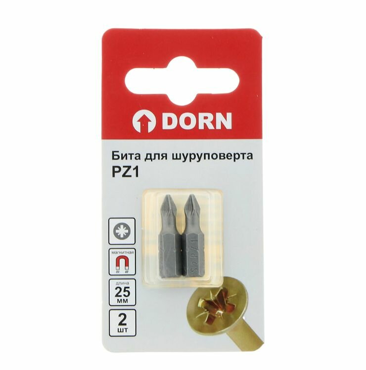 Биты DORN PZ1, 25 мм 2 шт