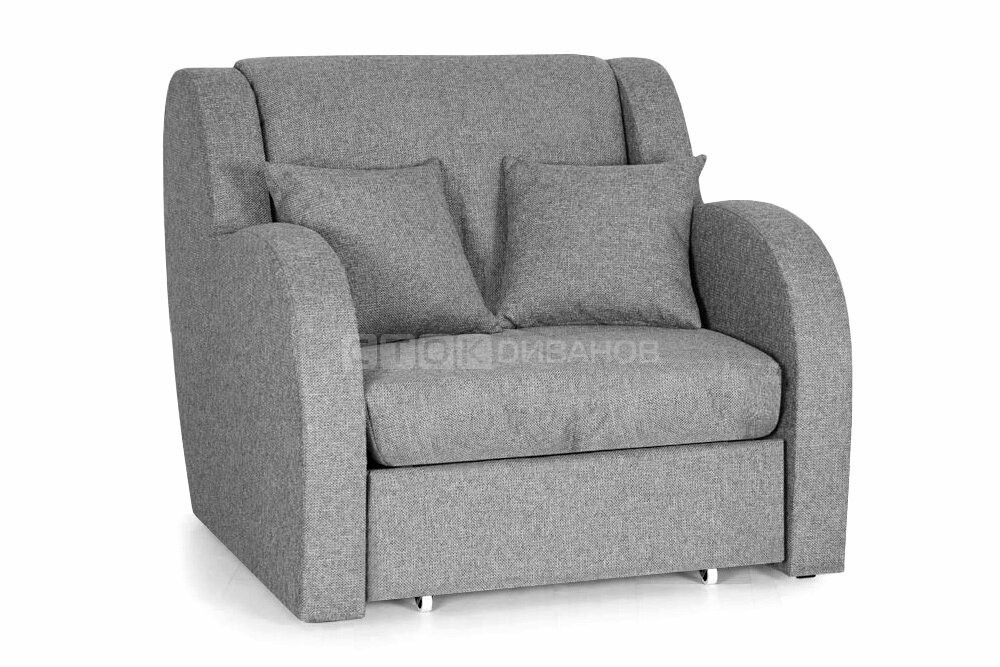 Кресло-кровать Сток Диванов Барон, серый, рогожка, 120 см, механизм аккордеон на металлокаркасе