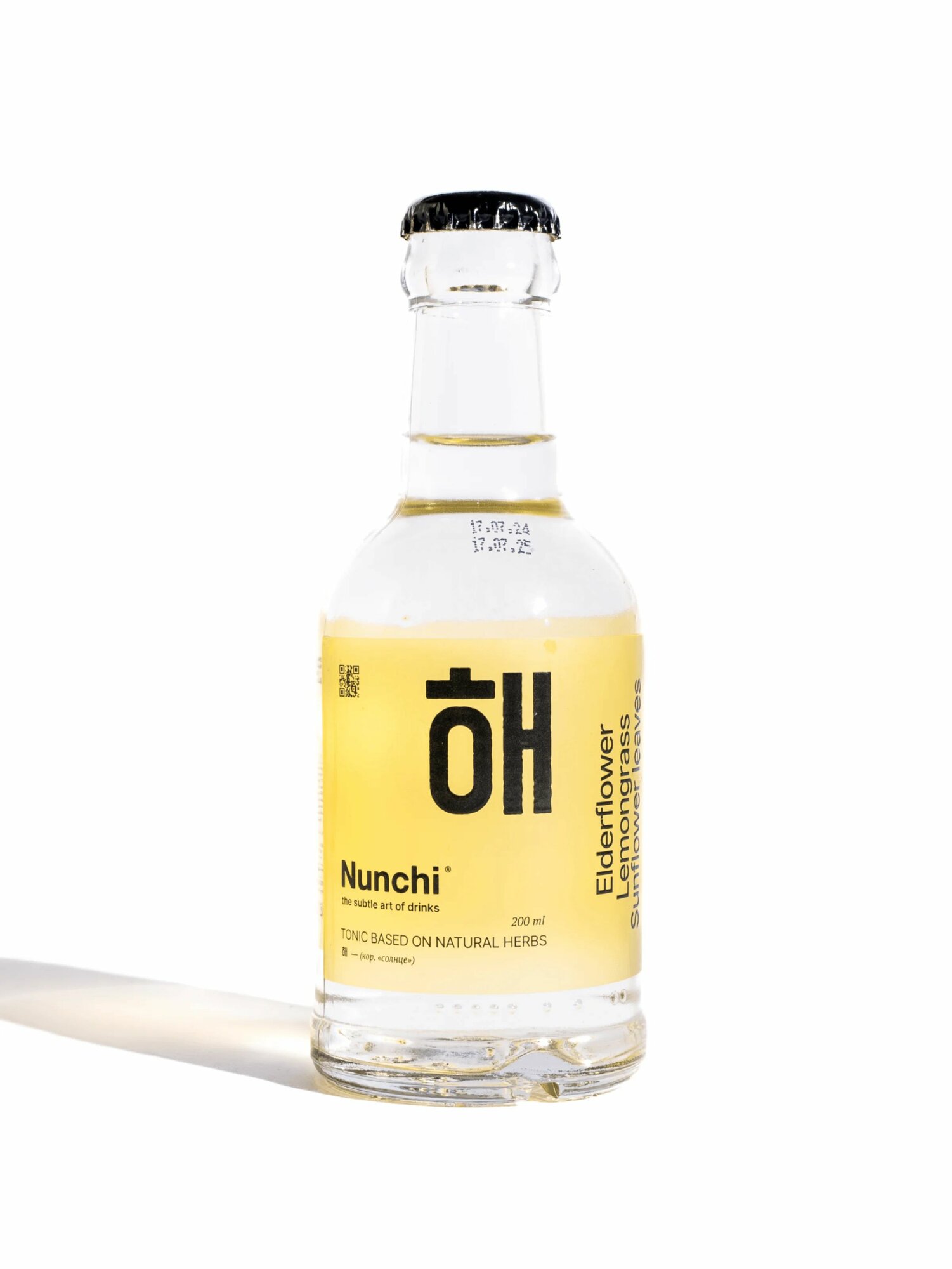 Тоник Nunchi "Солнце" (вкус бузины, лемонграсса и подсолнуха) натуральный газированный напиток 200мл х 12шт, стекло