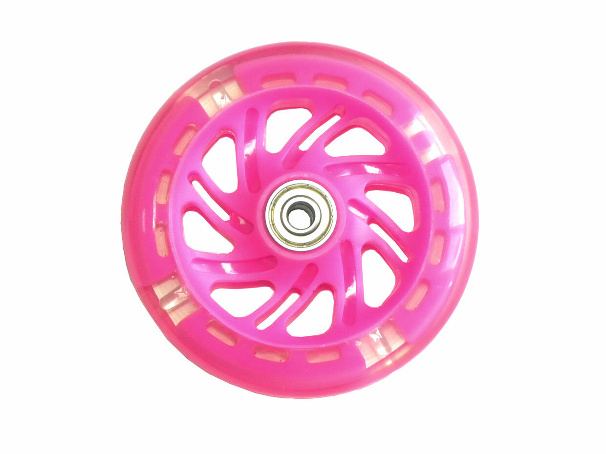 Колесо для самоката светящееся с подшипниками Explore 110мм (1шт). Розовый.