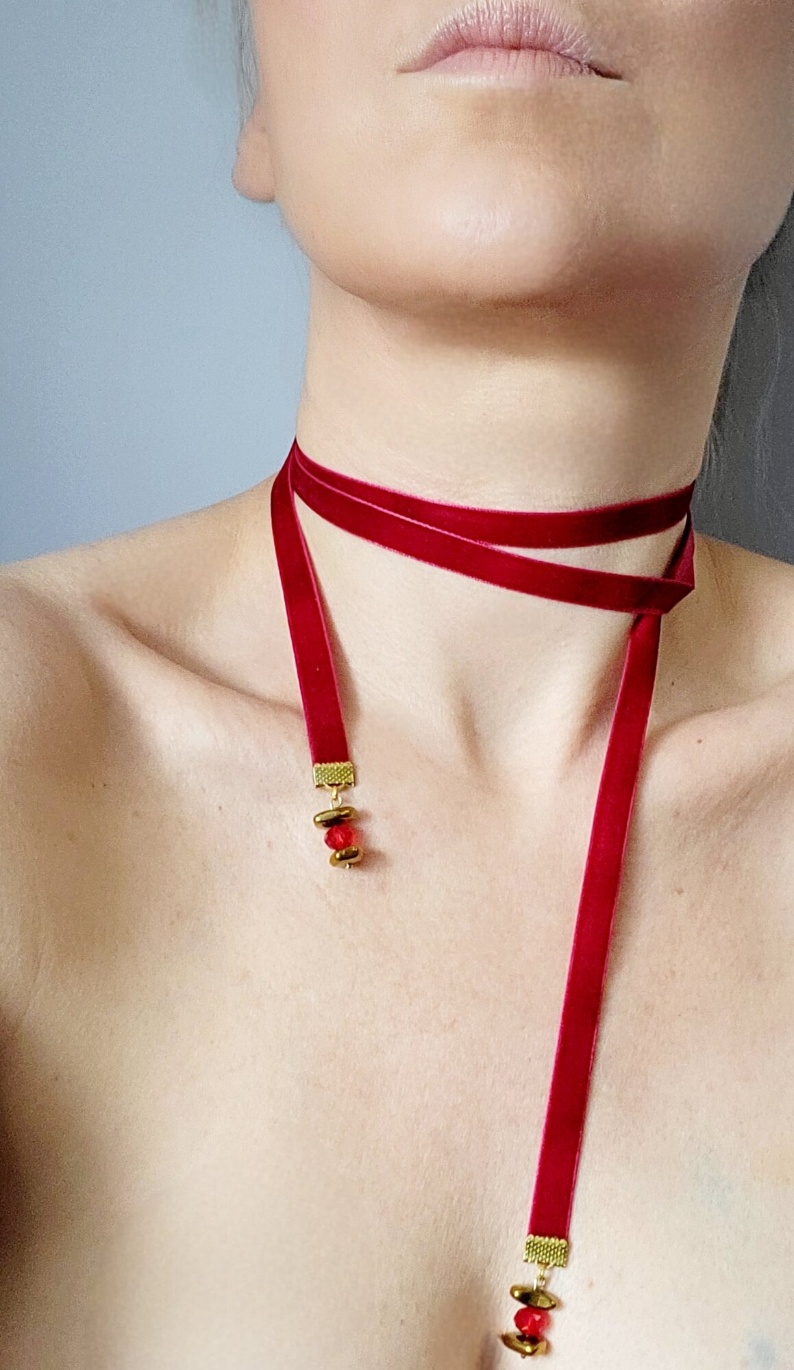 Чокер, гематит, стекло