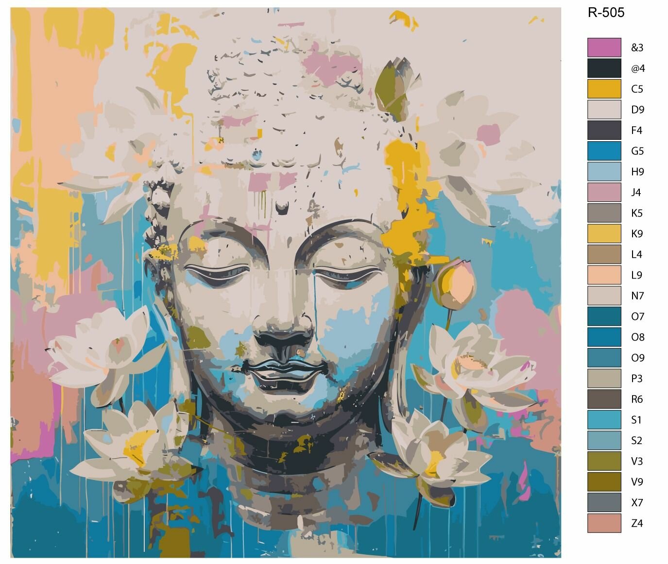 Картина по номерам R-505 "Будда " 40х40 см