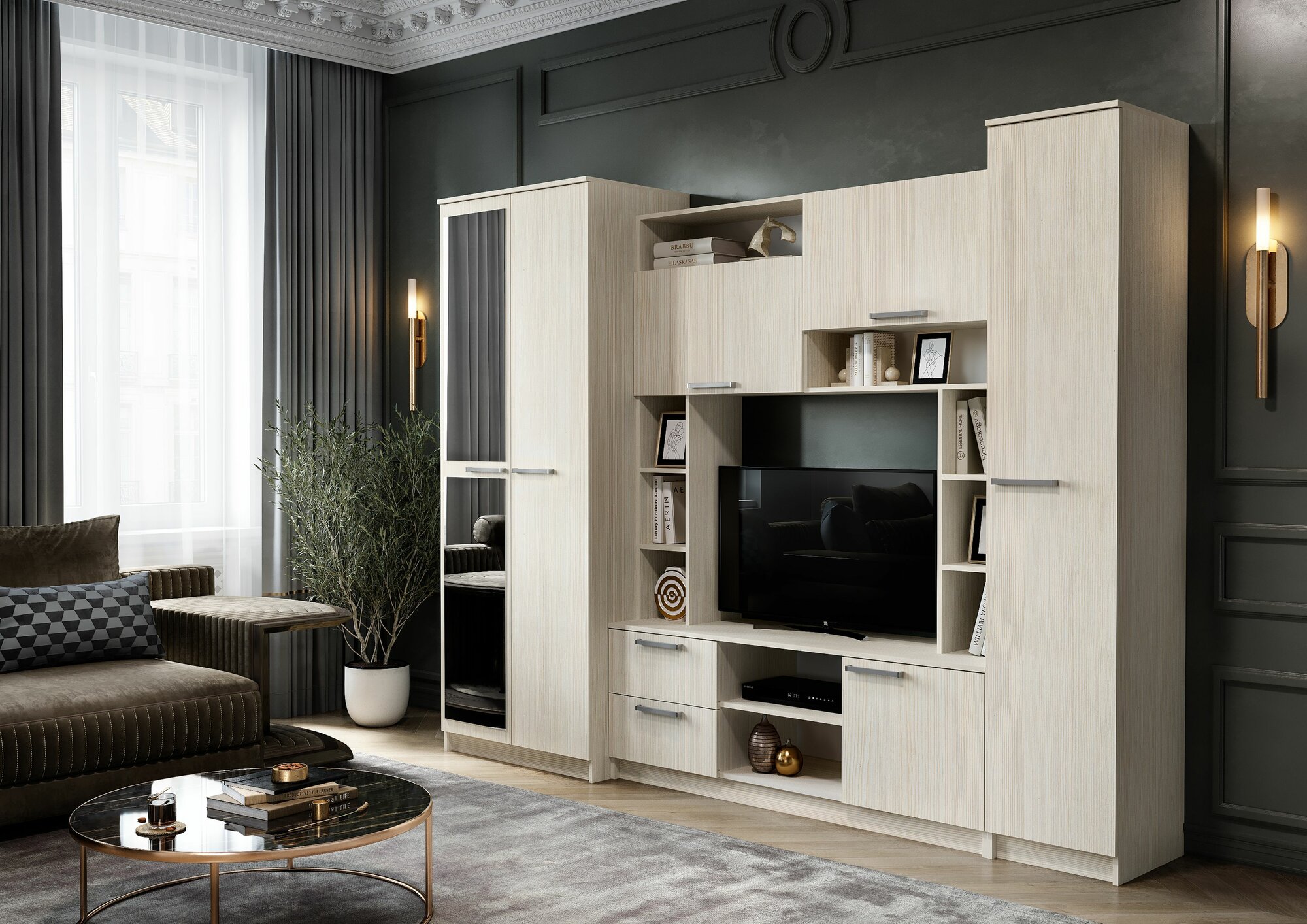 Гостиная Флора (Сандал светлый) (Миф)