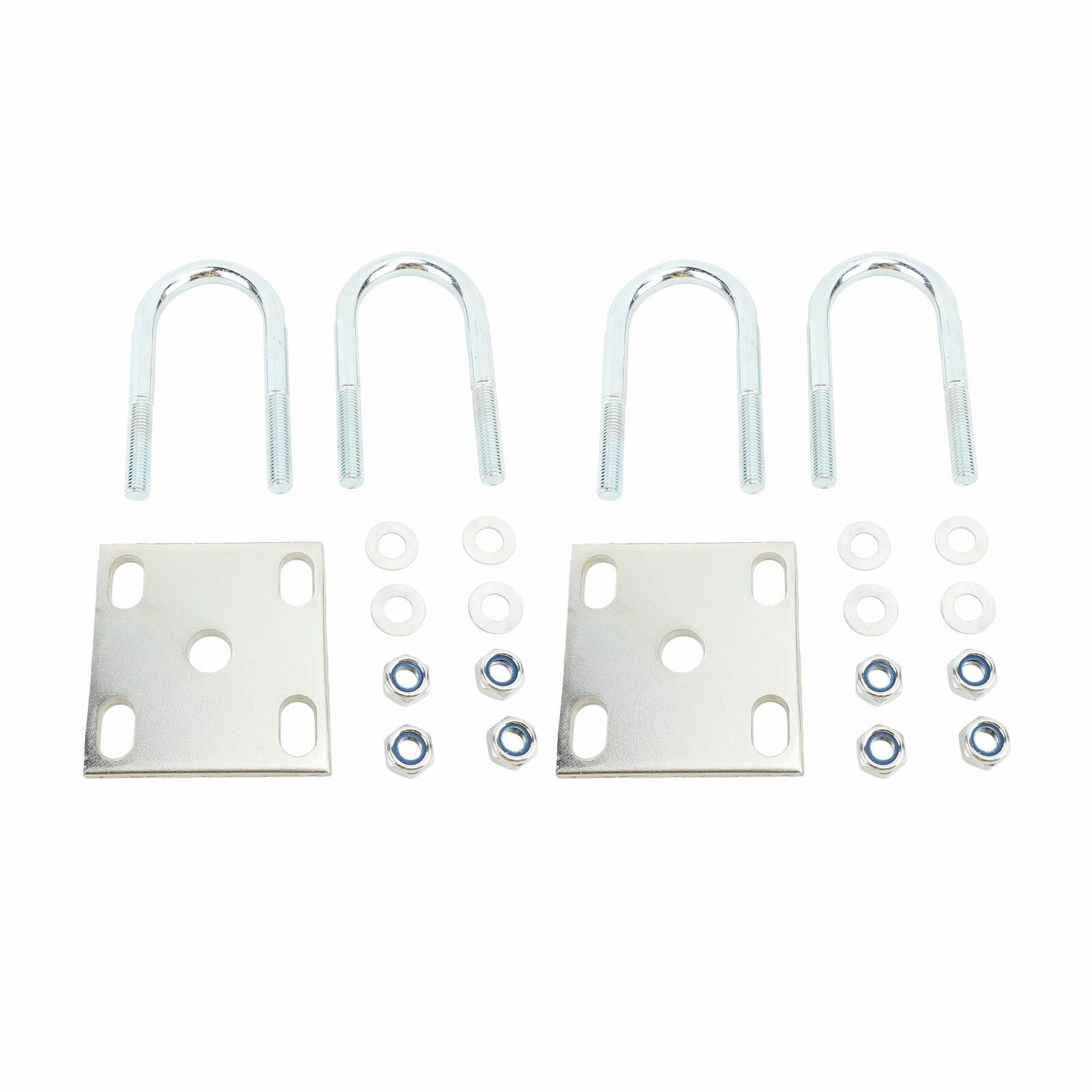 2 комплекта U-образных болтов, металлическая ось, листовые рессоры, U-образные болты, несущая способность 150 фунтов с пластиной для понтона прицепа для лодок, для круглых валов 60 мм