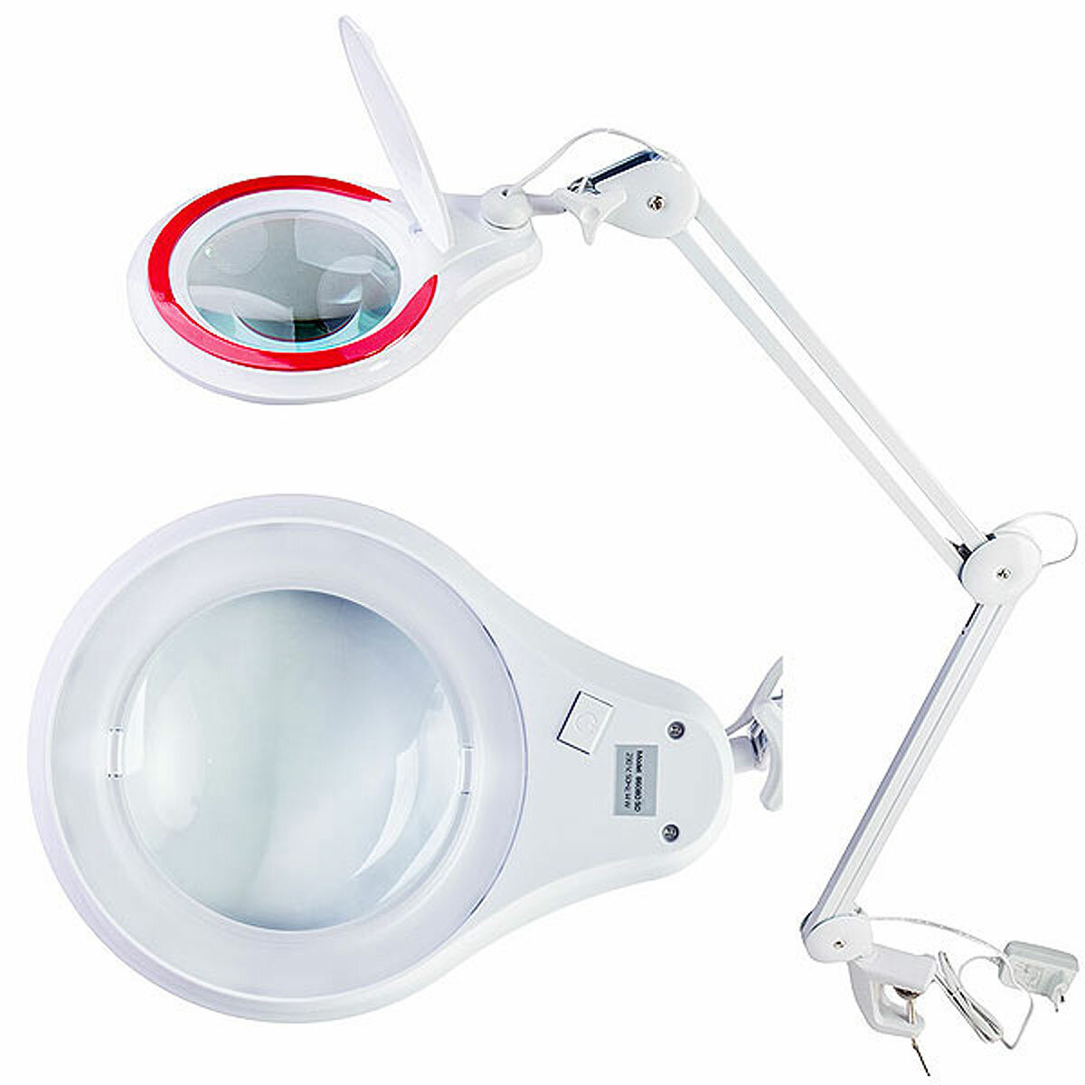 Лупа настольная с подсветкой Veber 8608D 5D LED на струбцине