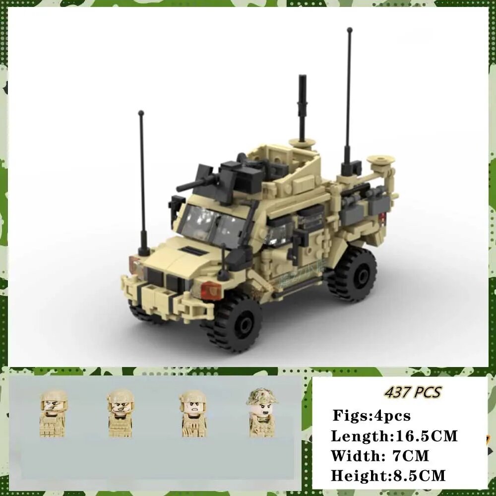 Блочный конструктор MOC WW2 Military Husky Tsv Бежевый, D with figs