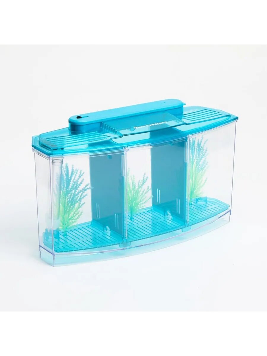 Аквариумный набор трехсекционный, с подсветкой LED, 2,55 л,