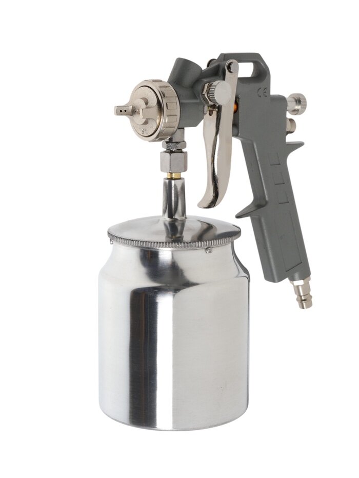 Краскораспылитель пневматический тундра, до 4 бар, сопло 1.5 мм, нижний бачок 0.75 л