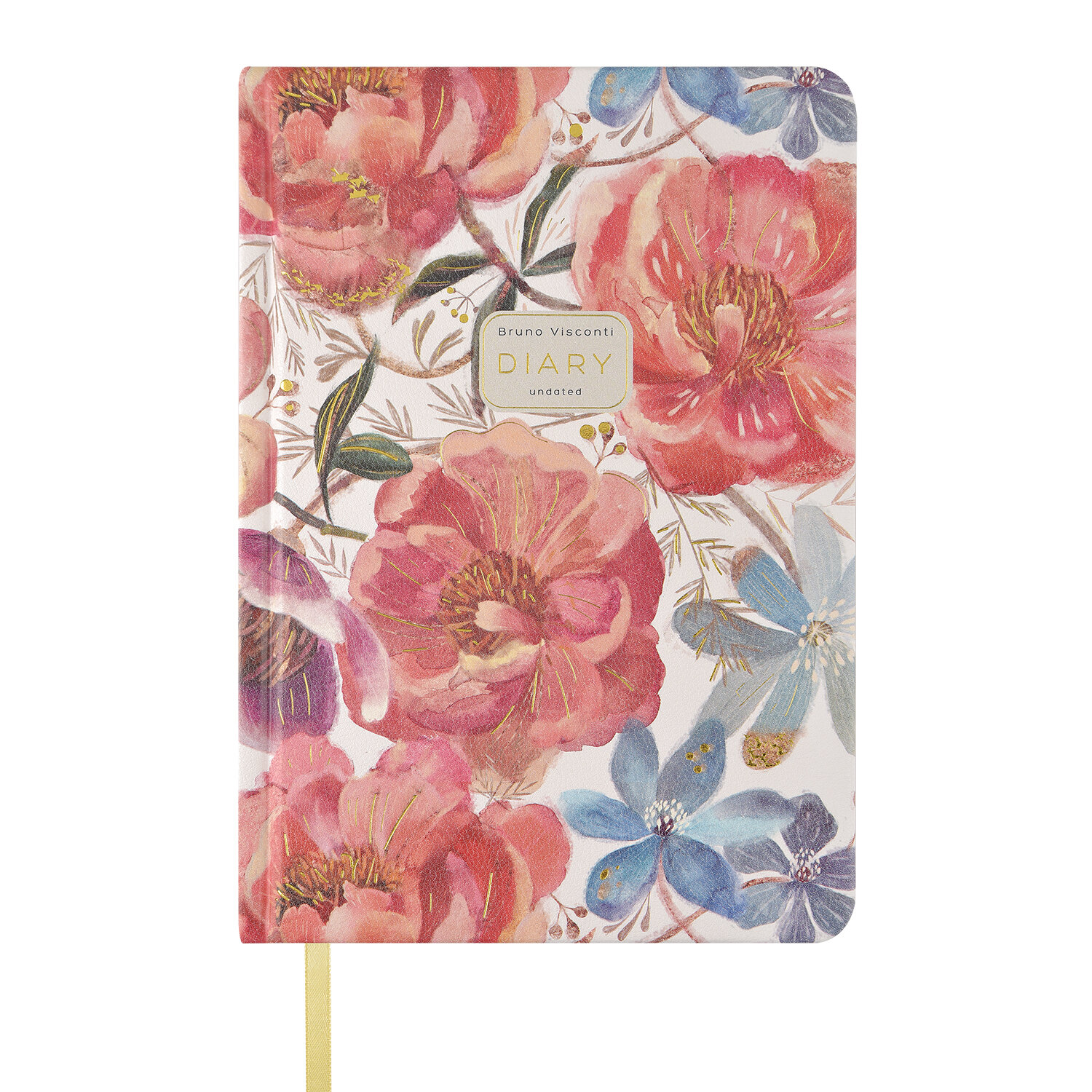 Ежедневник недатированный А5 Bruno Visconti "цветочная феерия", 240 страниц, искусственная кожа, 145х205мм