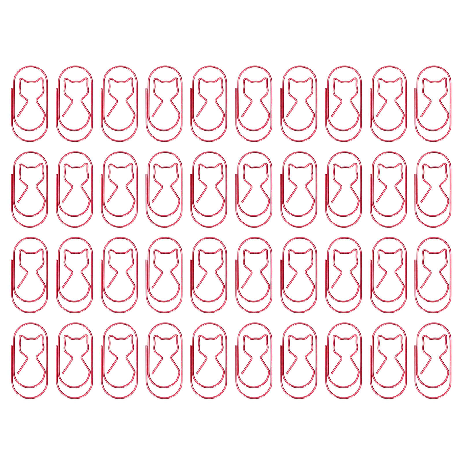 4 коробки, скрепка для бумаги с милым котом, забавная форма, позолоченная поверхность, зажим для бумаги, зажимы для закладок, проволочная закладка для классификации файлов, красный цвет