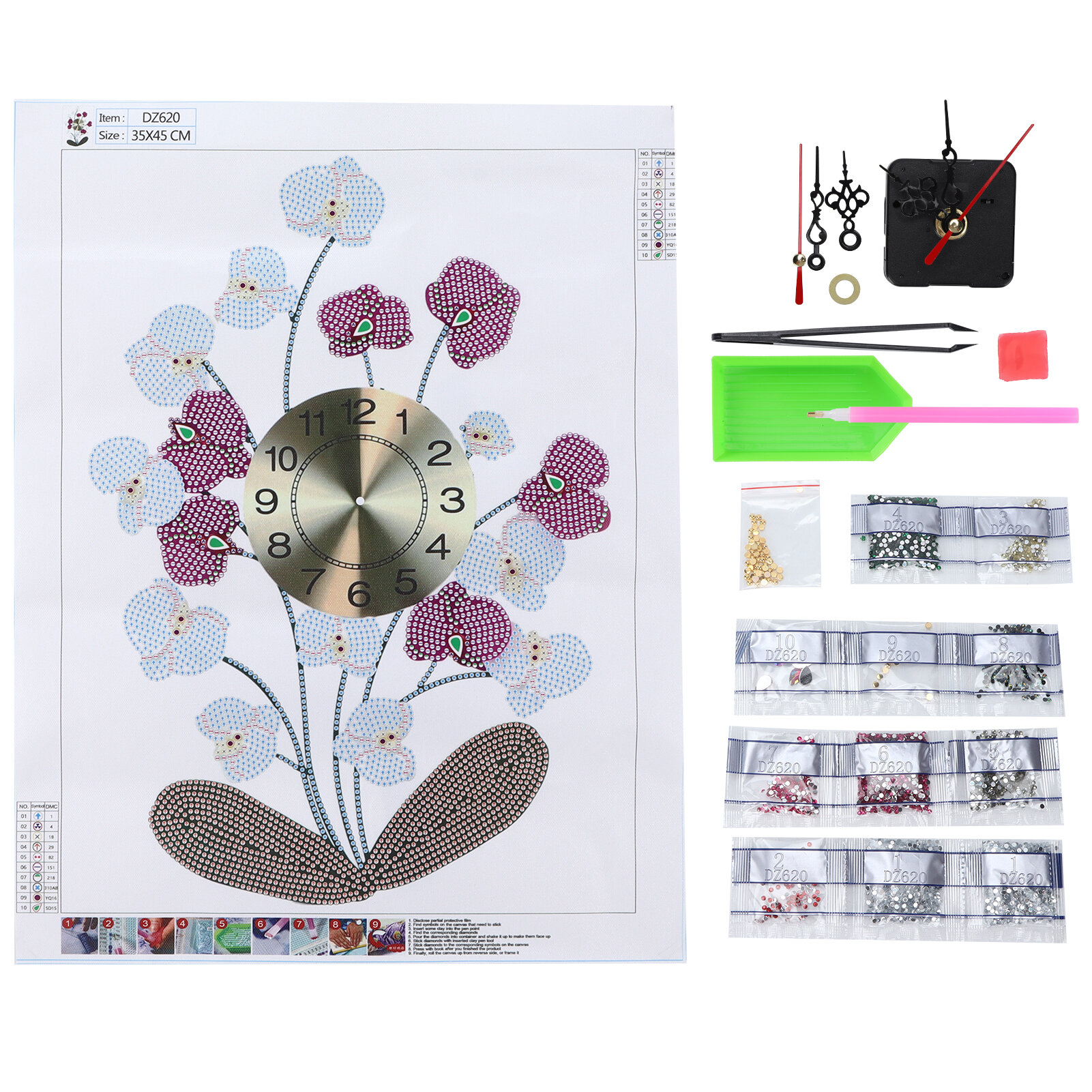 DIY стразы живопись часы узор кристалл вышивка картина украшение комплект