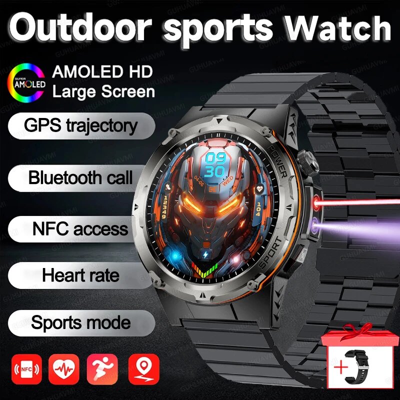 Smart Watch 2026 Unisex AMOLED GPS IP68 Black Steel B