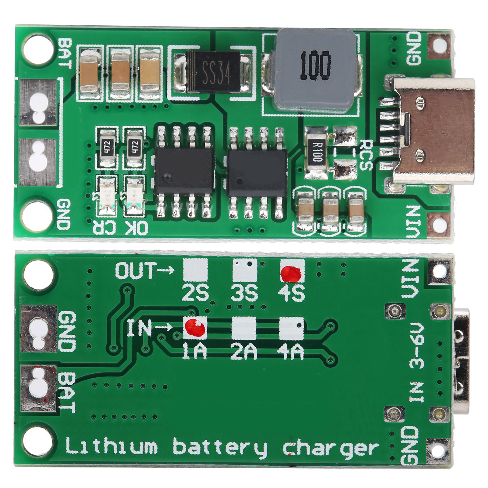 Модуль зарядки аккумуляторов Liion Плата для повышения заряда Электронный компонент DDTCCRUB 4S1A 4 секции 16.8V Входящий ток 1A Ток зарядки 0.28A