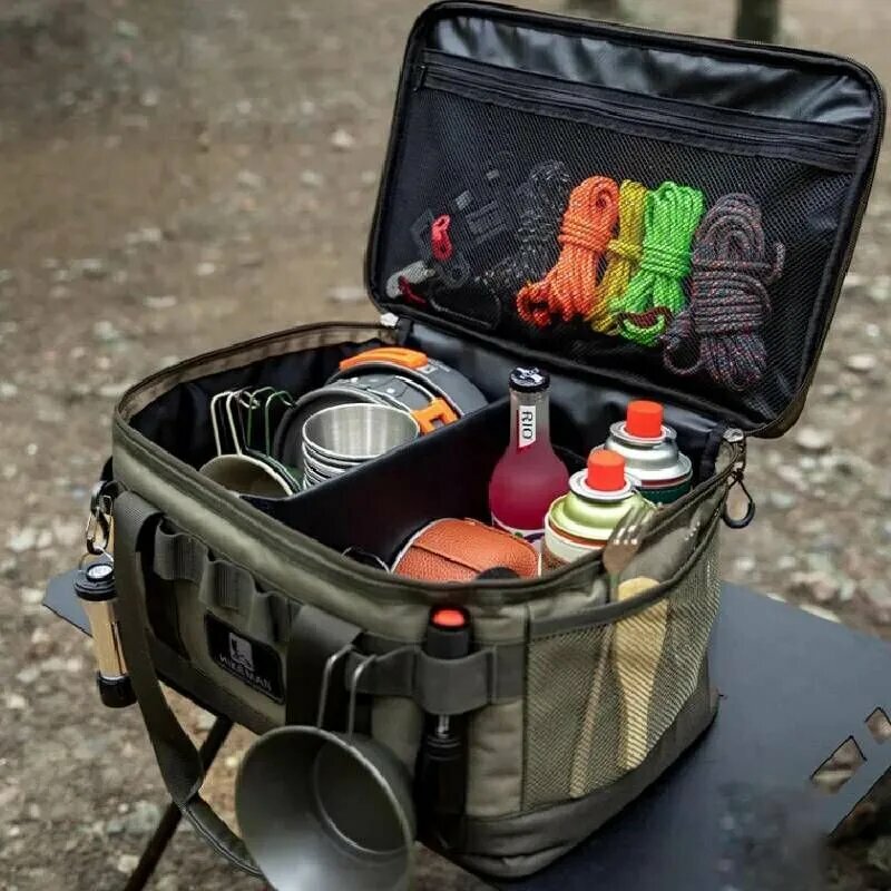 Набор столовых приборов "Походный", туристический, оксфордская ткань, зеленый, 40х25х20 см